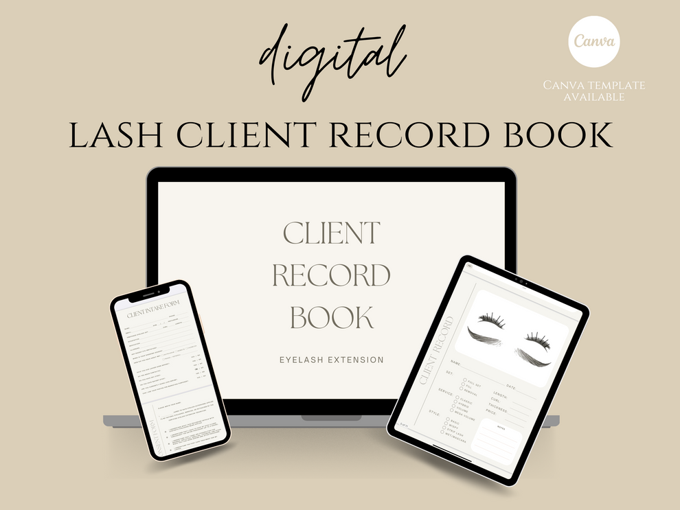 Digital Eyelash Client Record Book – Beautifiedbymana